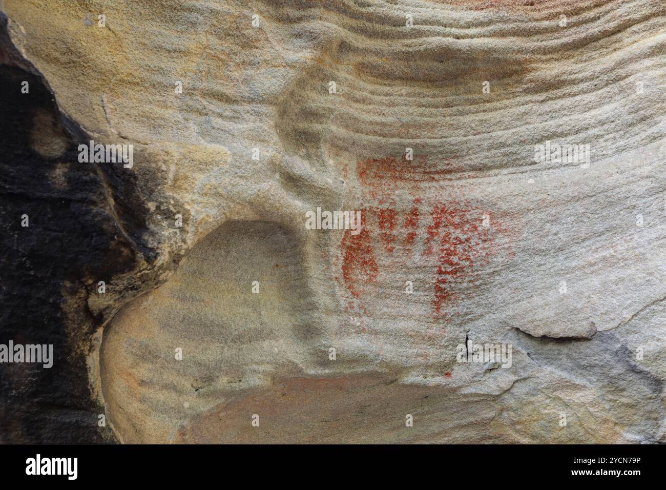 Prehistoric aboriginal hand print using red ochre Australia Stock Photo ...