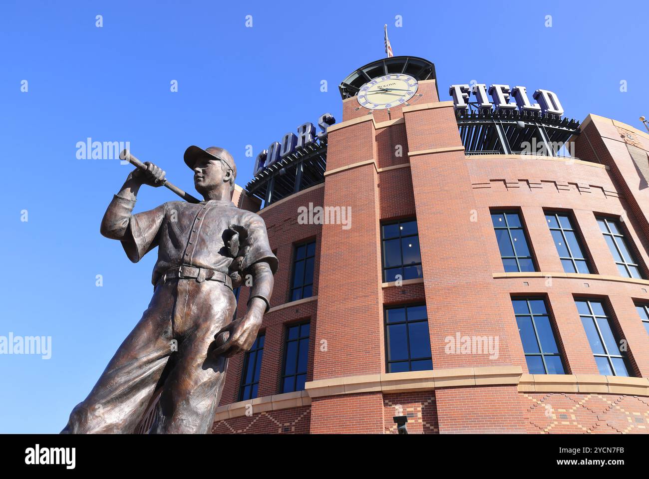 Bronze statue of 'The Player' in front of Coors Field, the baseball ...