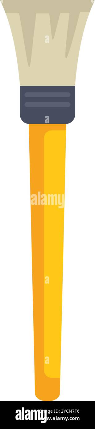 Simple vector illustration of a new paint brush standing up with a ...
