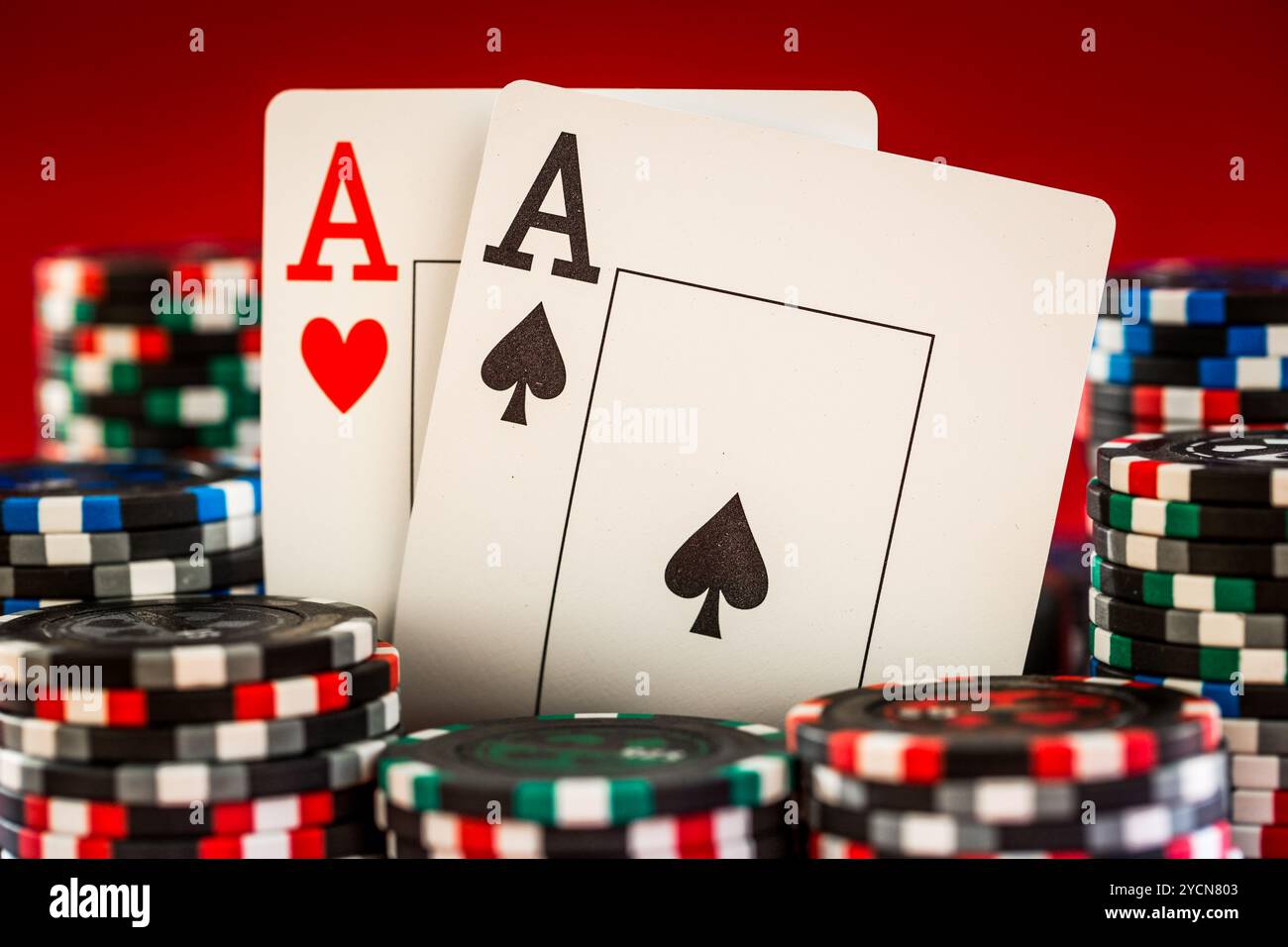 Chips and two aces Stock Photo - Alamy