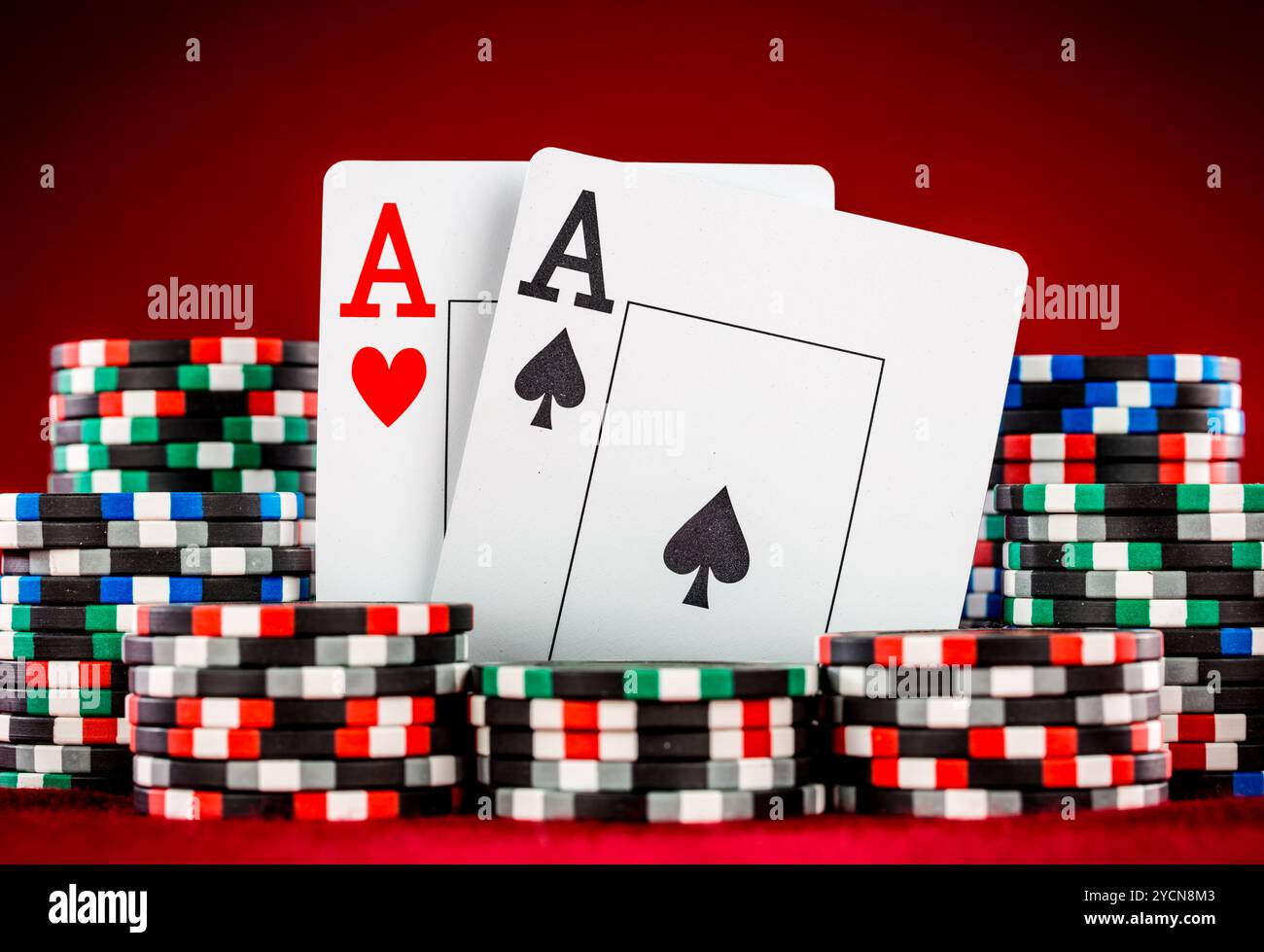 Chips and two aces Stock Photo - Alamy