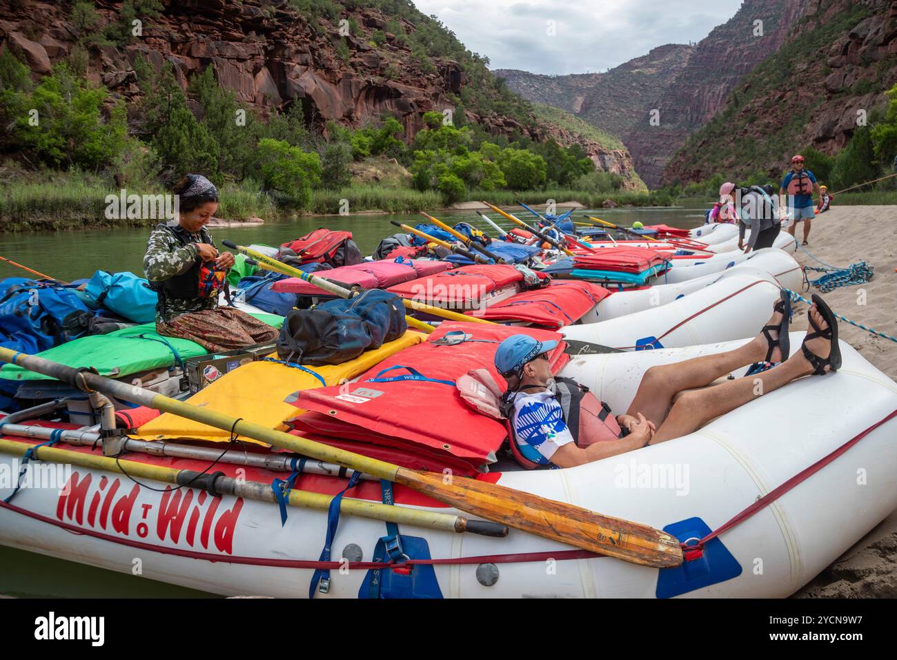 Dinosaur, Colorado - River rafters on the Green River in Dinosaur ...