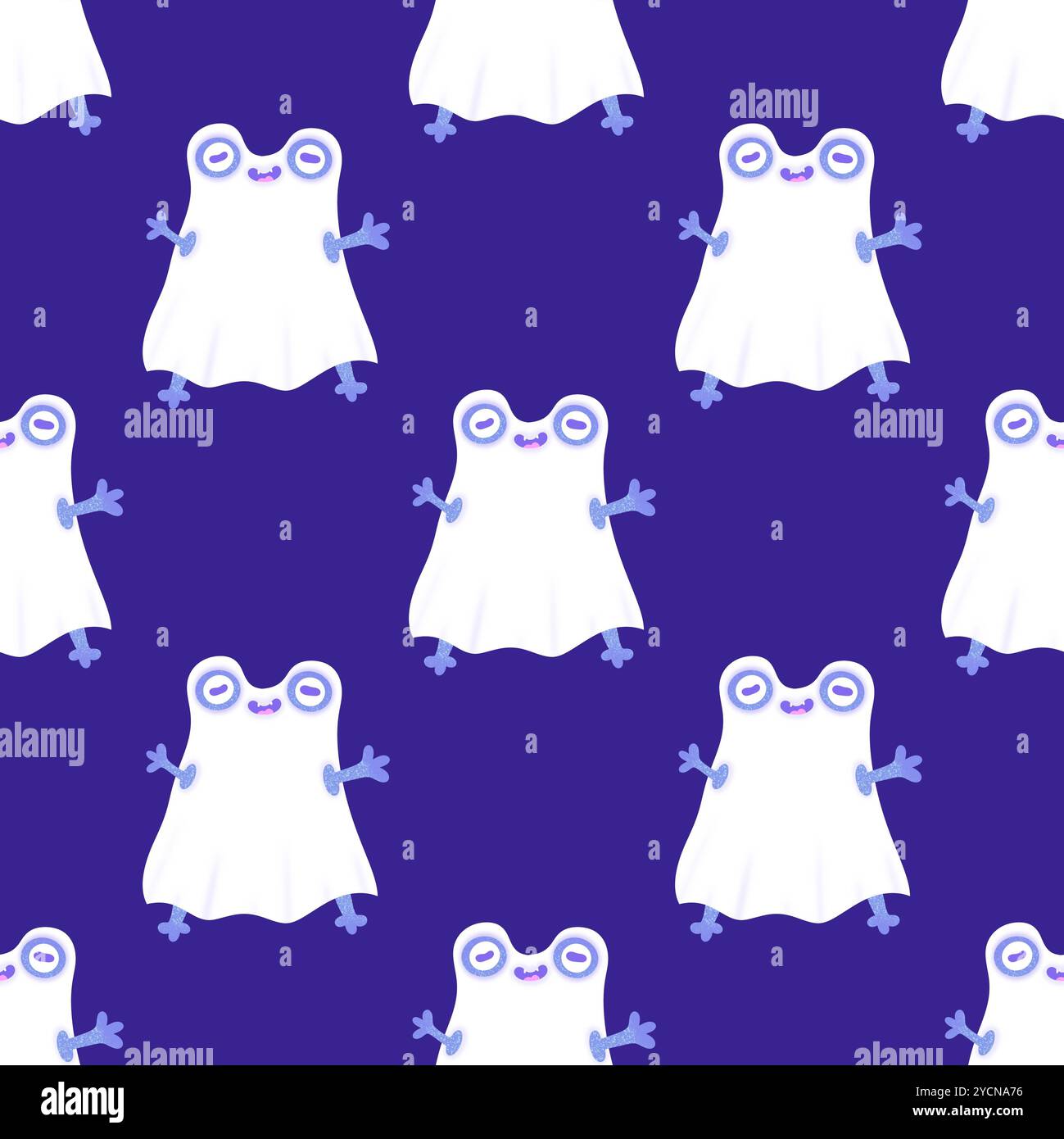 Halloween animals seamless frogs in ghost costume pattern for wrapping ...