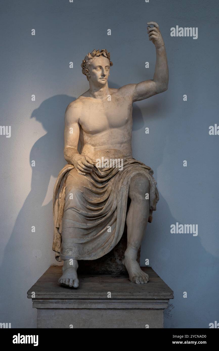 Colossal statue of Claudius, Regional Archeological Museum Antonio Salinas, Palermo, Sicily ...
