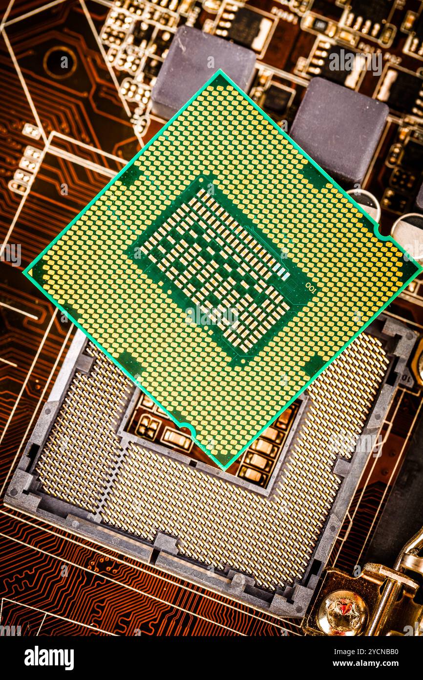 Modern processor and motherboard Stock Photo - Alamy