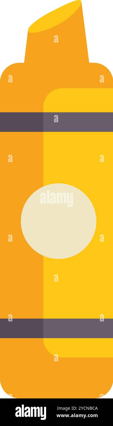 Single yellow crayon standing upright, representing creativity and ...