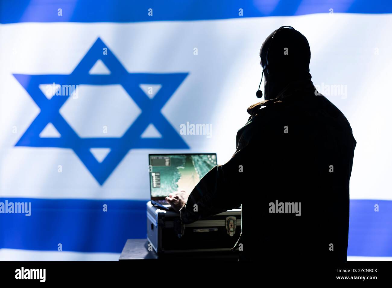 Israel Air Defense Forces early warning systems operator monitoring ...