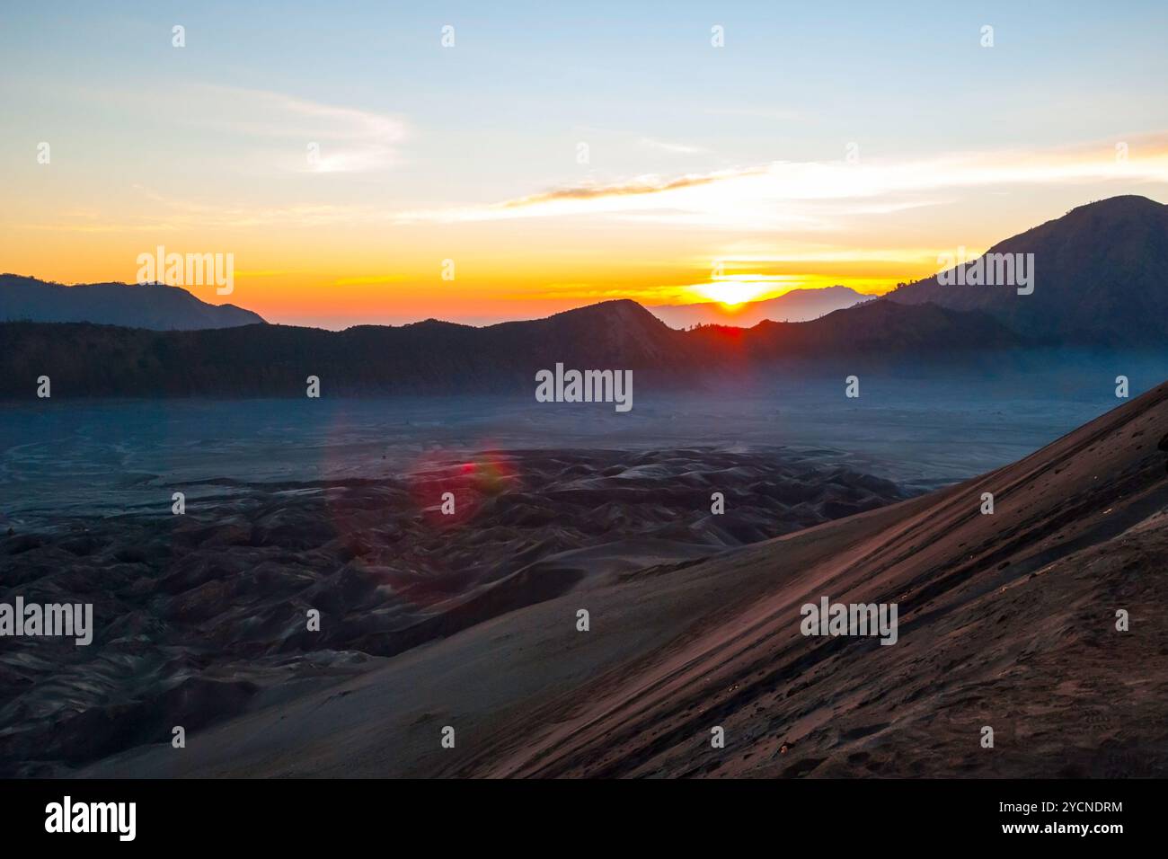Sunrise over Bromo mountain, Java, Indonesia Stock Photo - Alamy