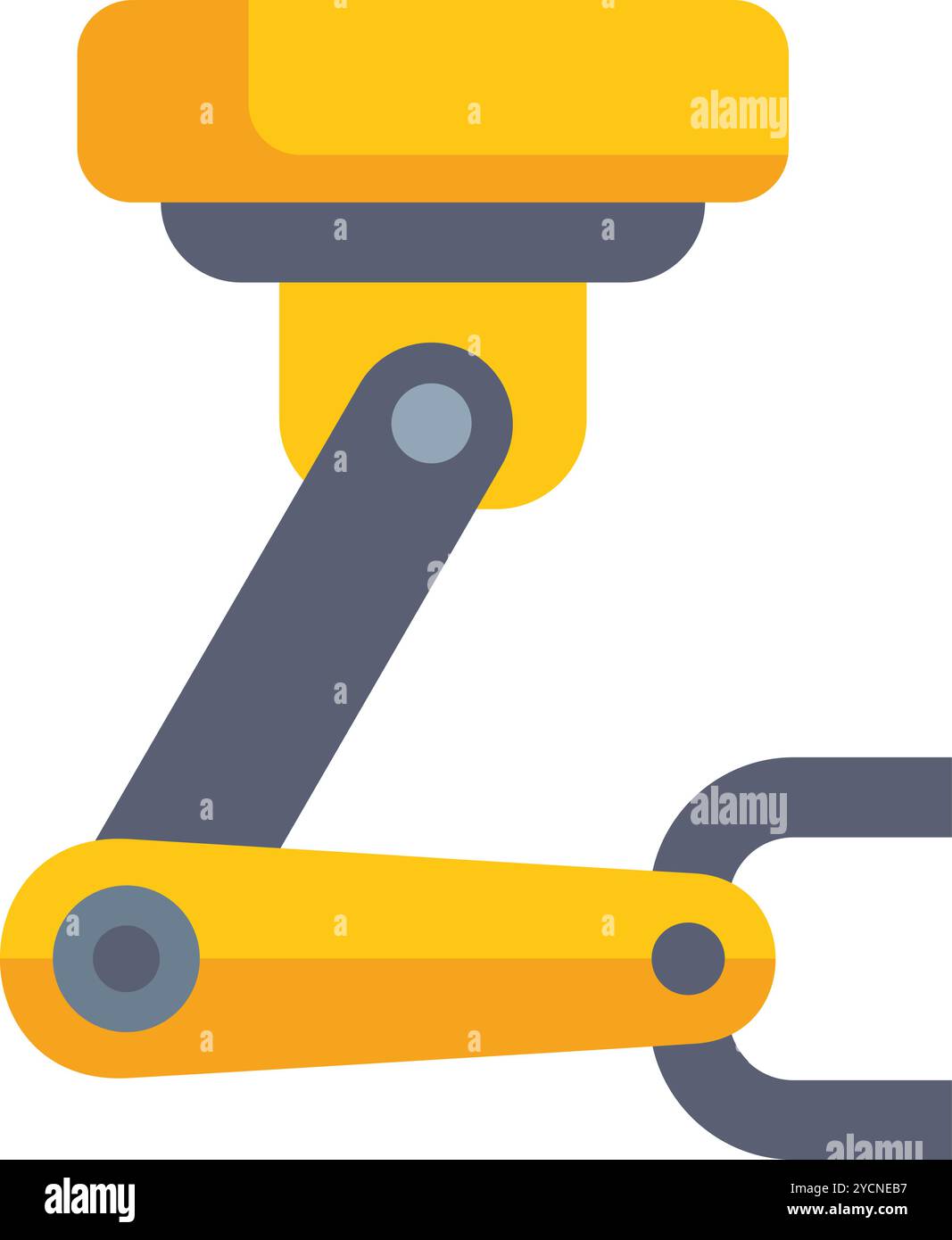 Robotic arm holding object with mechanical grip, isolated on white ...