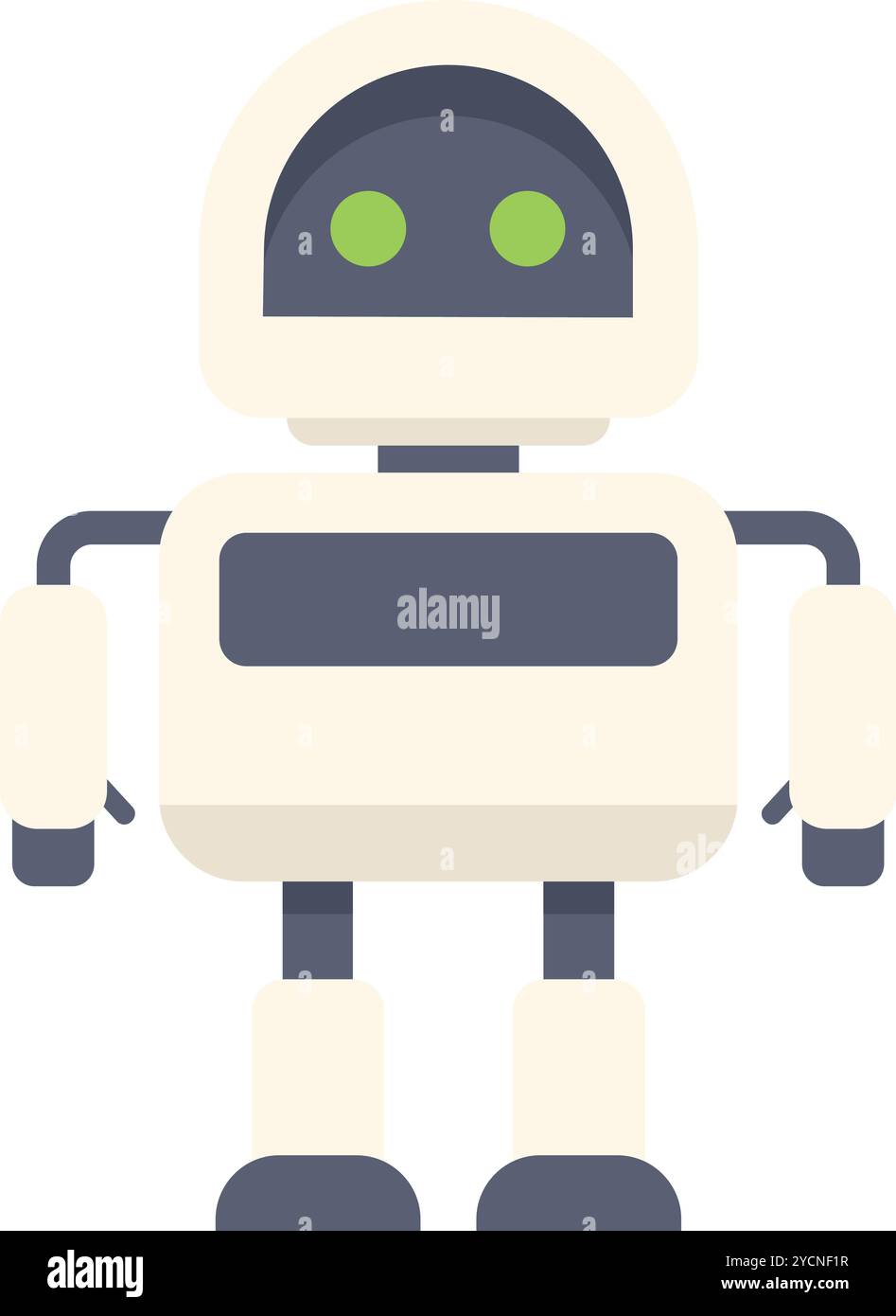 Simple vector illustration of a white robot standing still Stock Vector ...