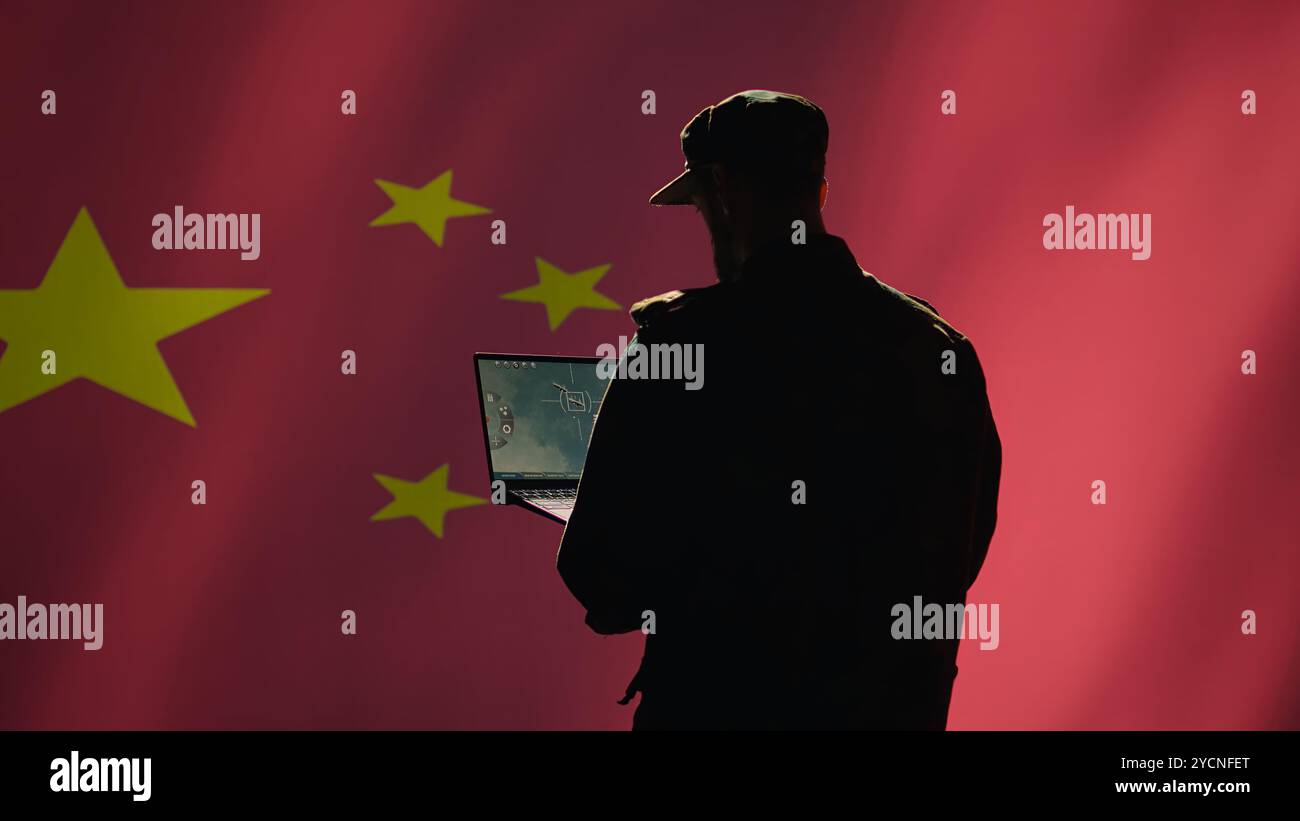Chinese Soldier Using Radar Detecting Ballistic Missile Attacks And