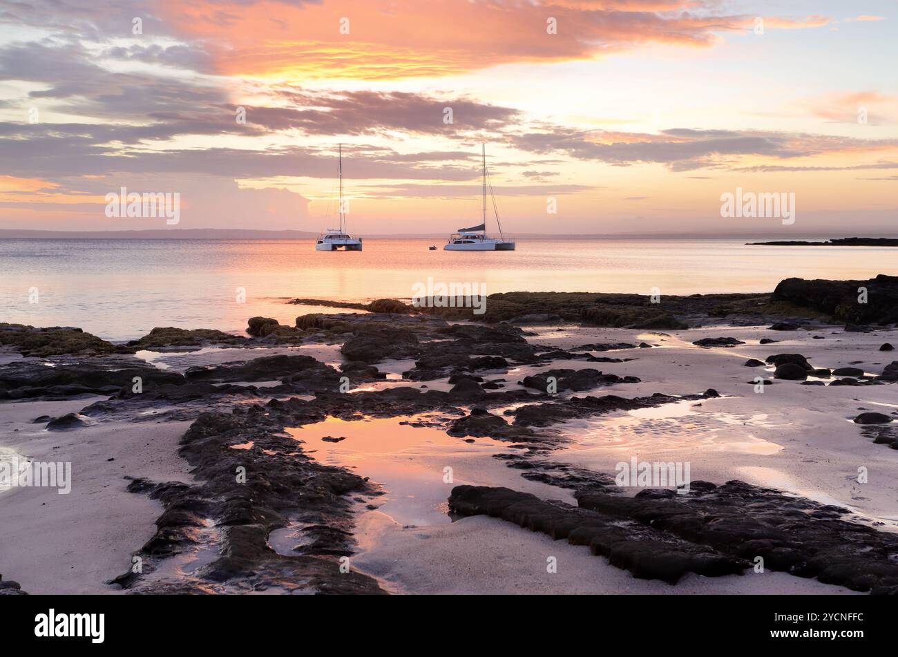 Luxury and serenity catamarans at Cabbage Tree Beach Jervis Bay Stock ...