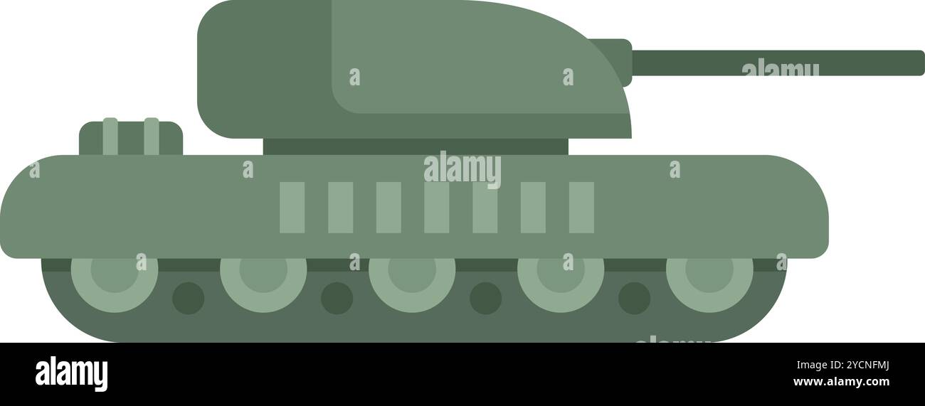 Military tank is aiming its cannon in a side view illustration Stock ...