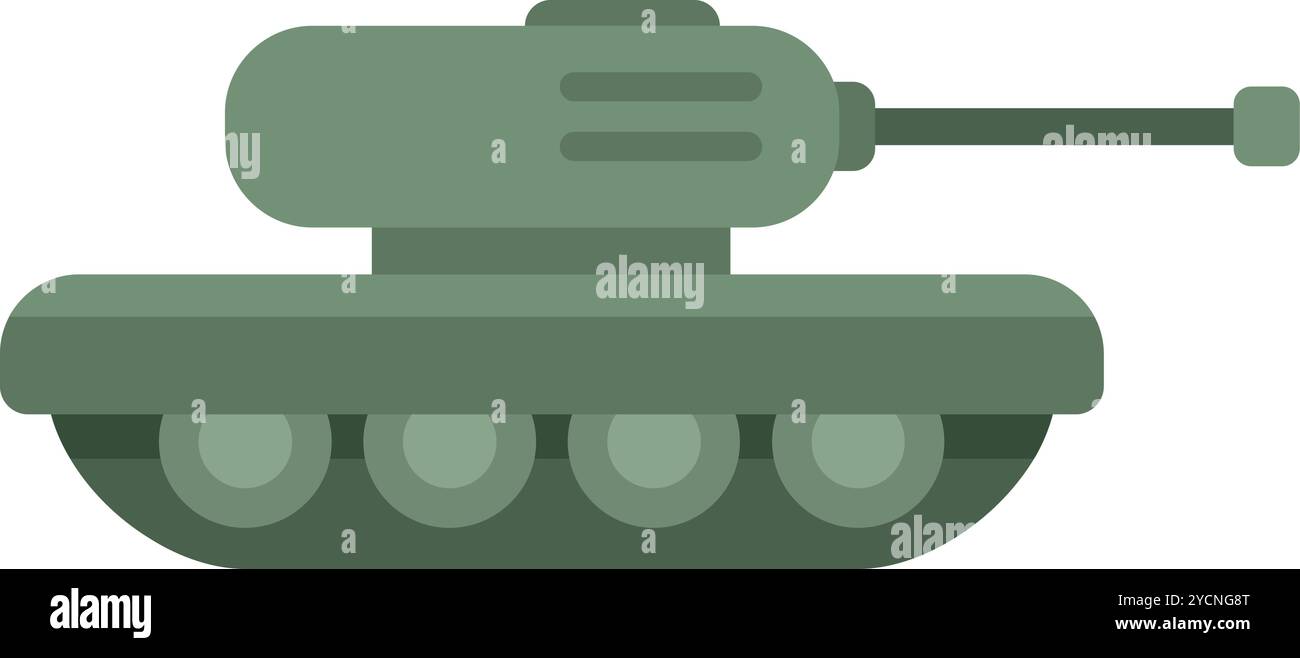 Military tank moving with cannon side view isolated on white background ...
