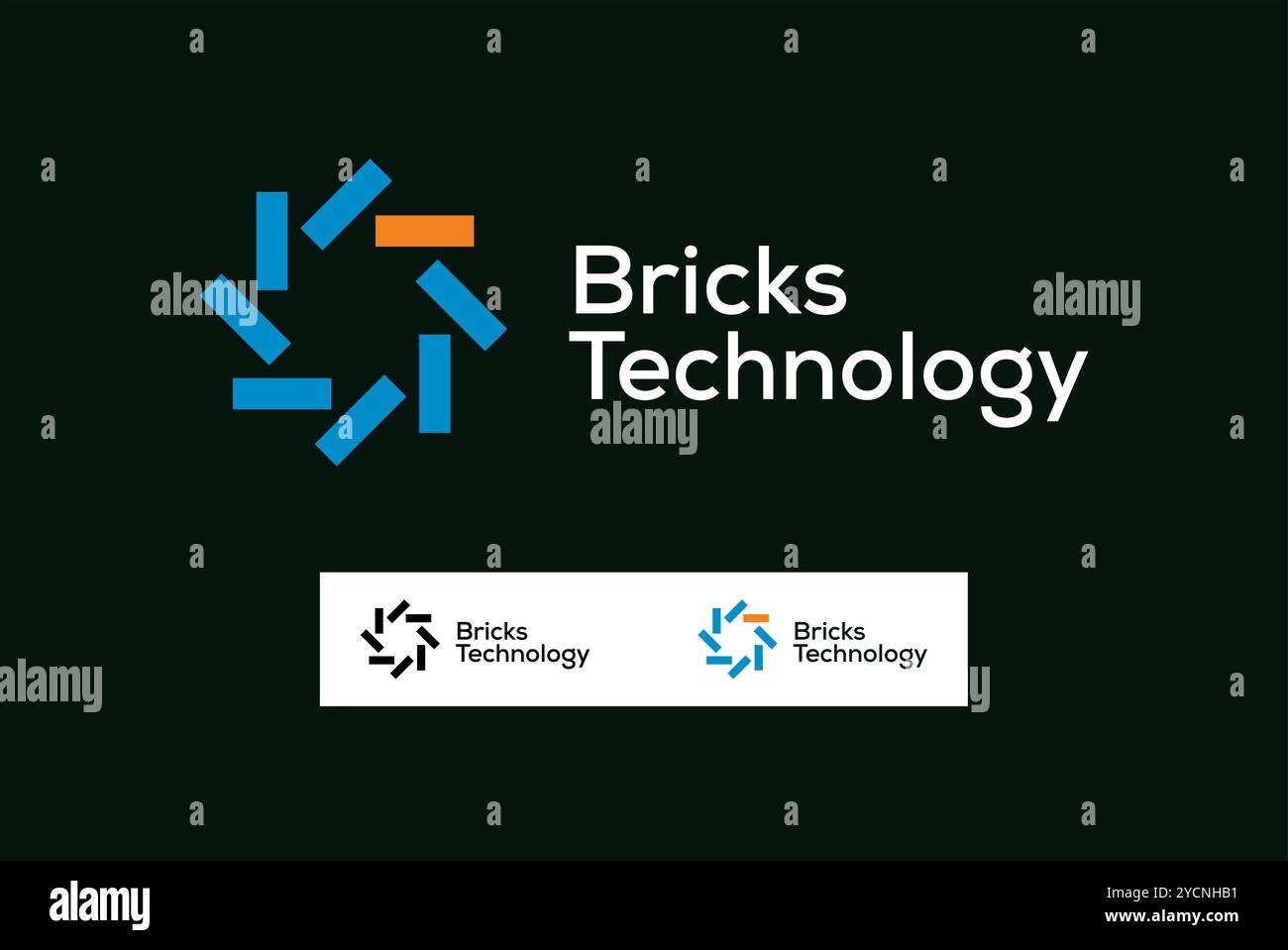 Bricks technology construction and development business logo design for technology band and ...