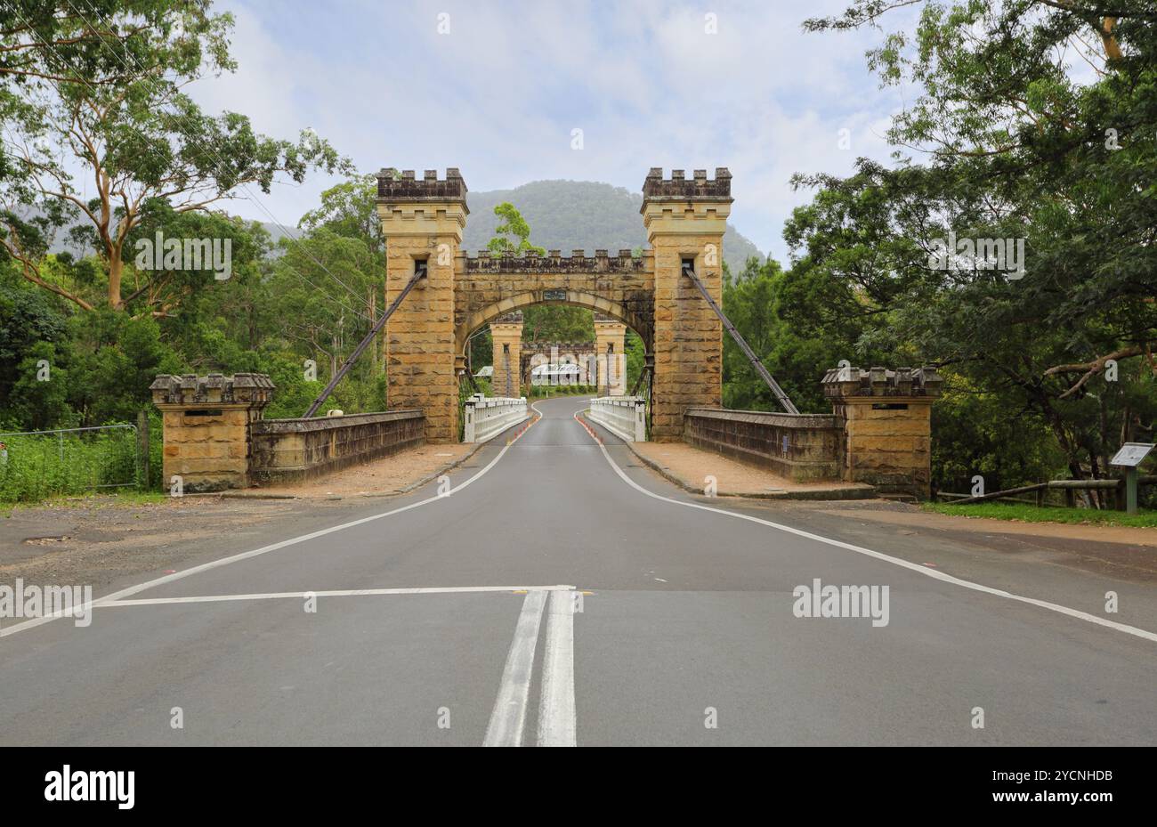 Hampden Bridge in the Kangaroo Valley is made of local sandstone with ...