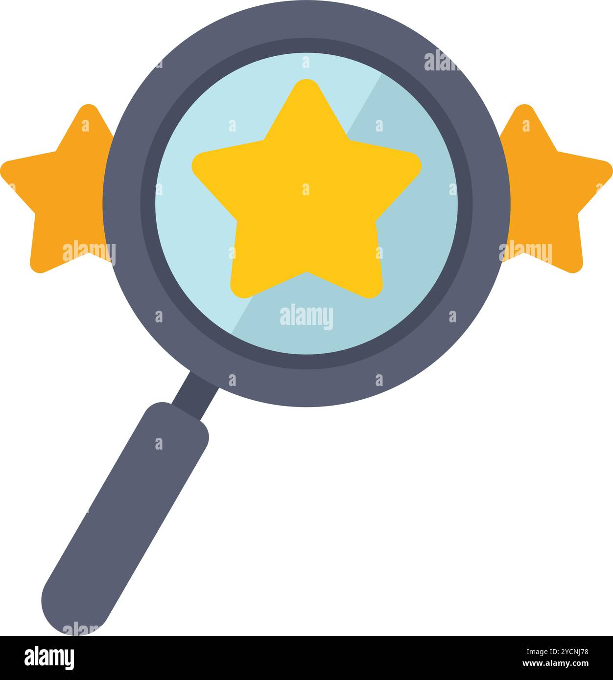 Magnifying glass focusing on customer reviews with stars for best ...