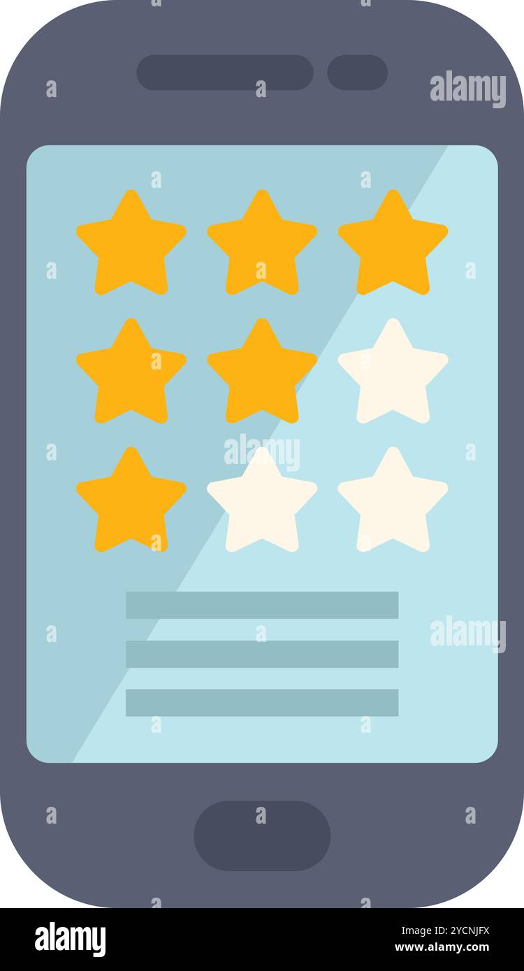 Smartphone is displaying a customer satisfaction survey with star ...
