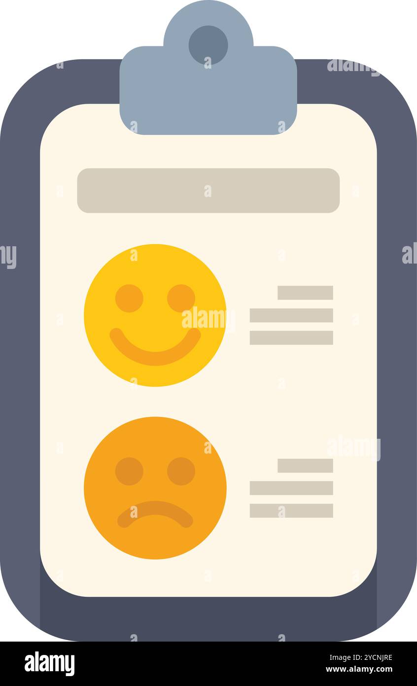 Clipboard showing customer satisfaction survey with happy and unhappy ...
