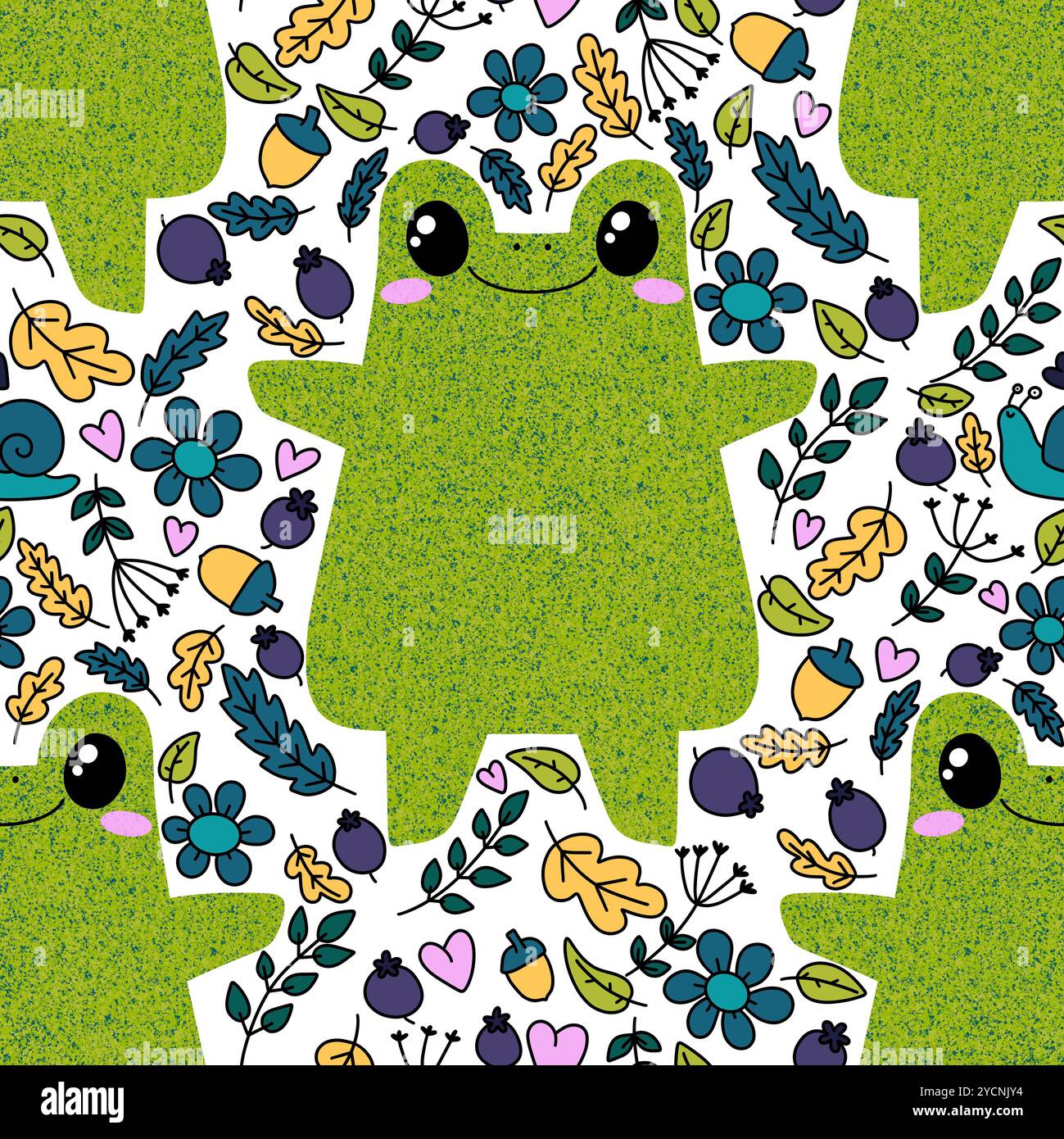 Cartoon animals seamless cute frogs pattern for wrapping paper and ...