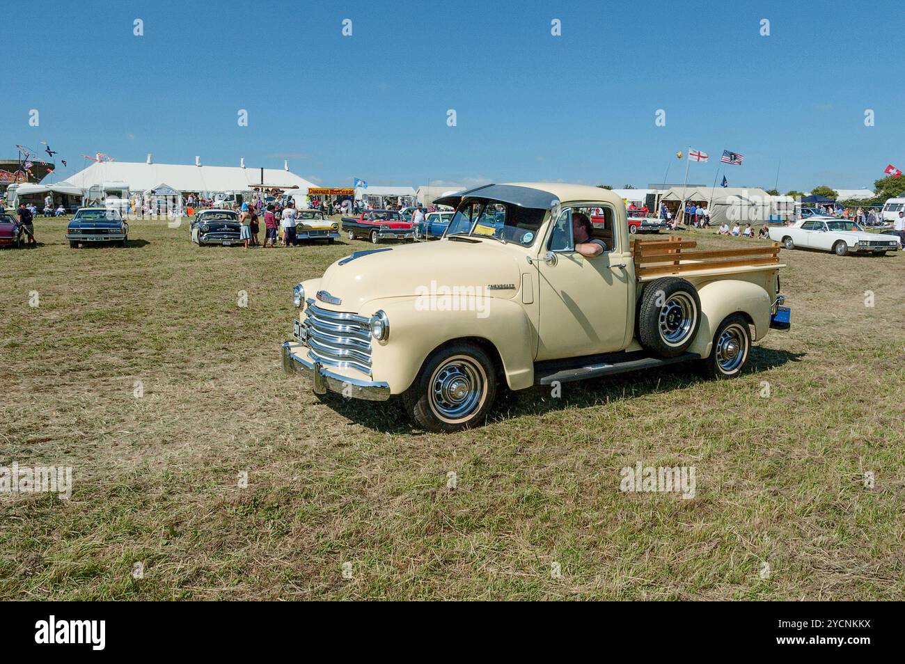 A cream Chevrolet GMC drives around the ring at the Ackworth Classic ...