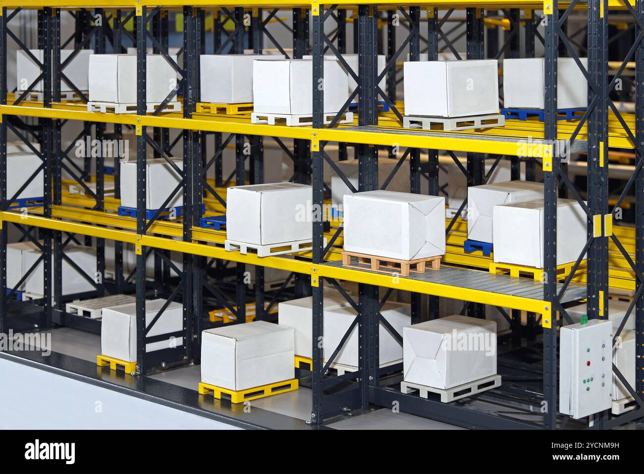Warehouse shelving system Stock Photo - Alamy