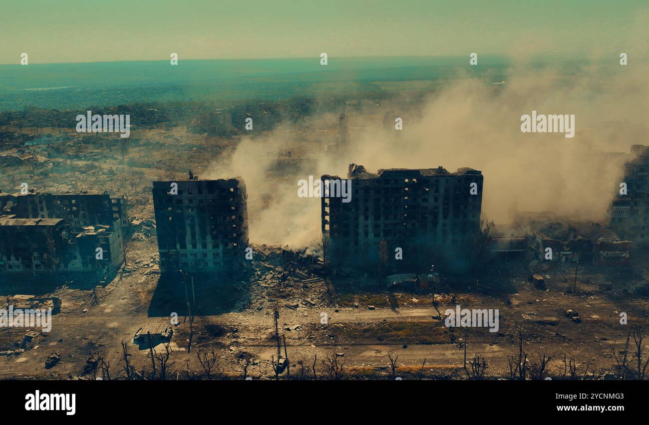 Ruins city bakhmut aerial hi-res stock photography and images - Alamy