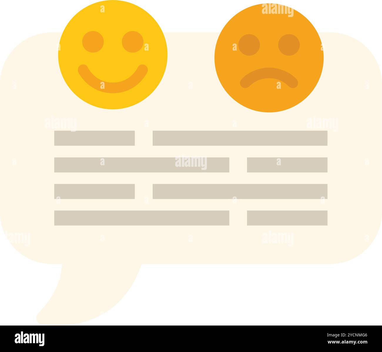 Speech bubble with a customer feedback survey with a positive and ...