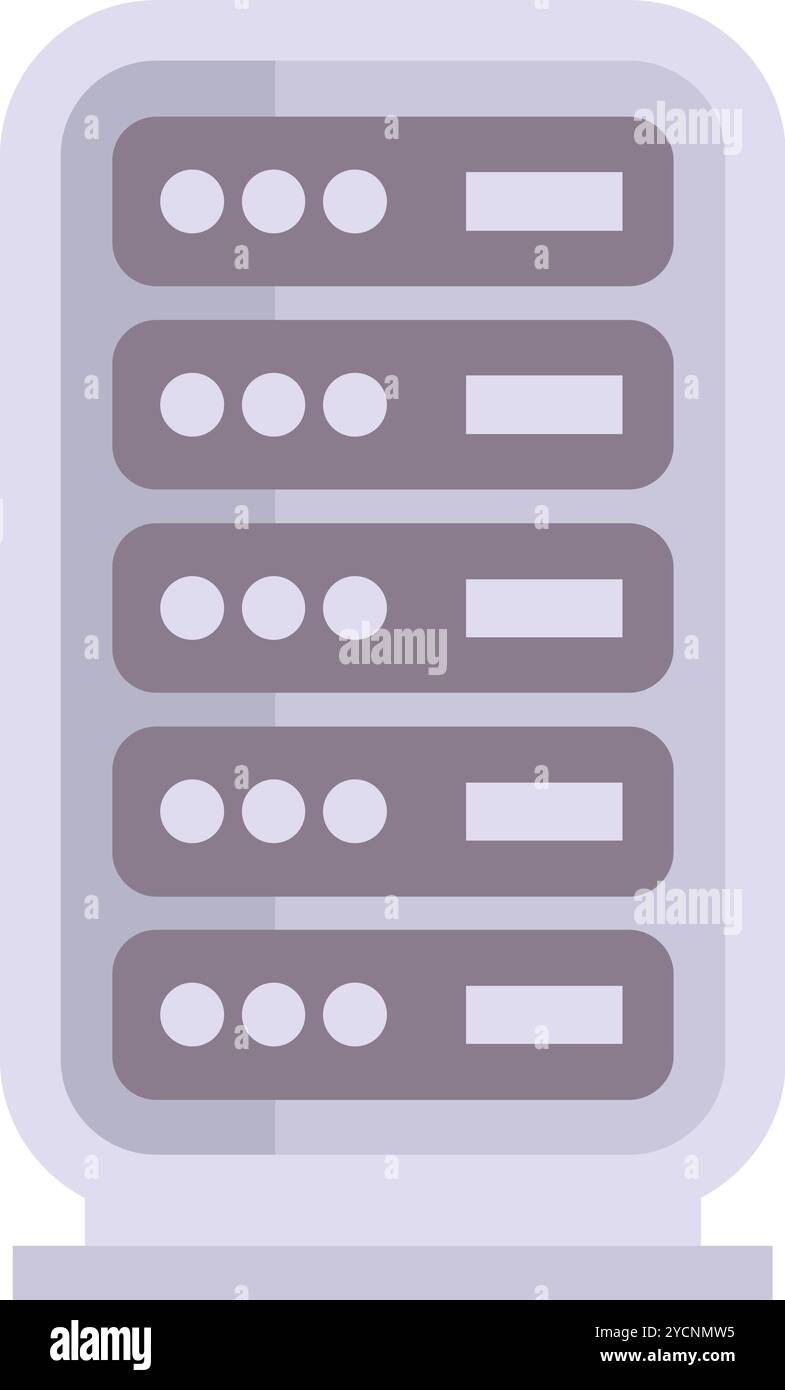 Flat icon of a server rack, perfect for illustrating data storage, networking, or cloud ...