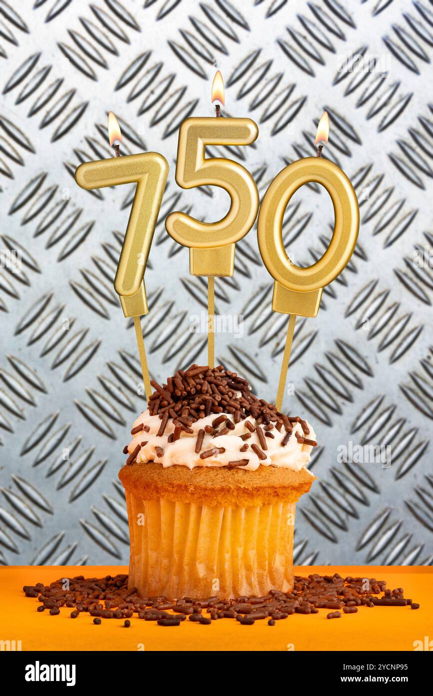 Birthday candle number 750 - Industrial metallic background Stock Photo ...