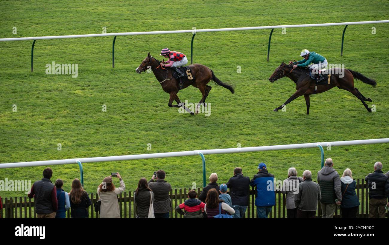 Jack Doughty (L) riding Many Men on his way to winning the British ...