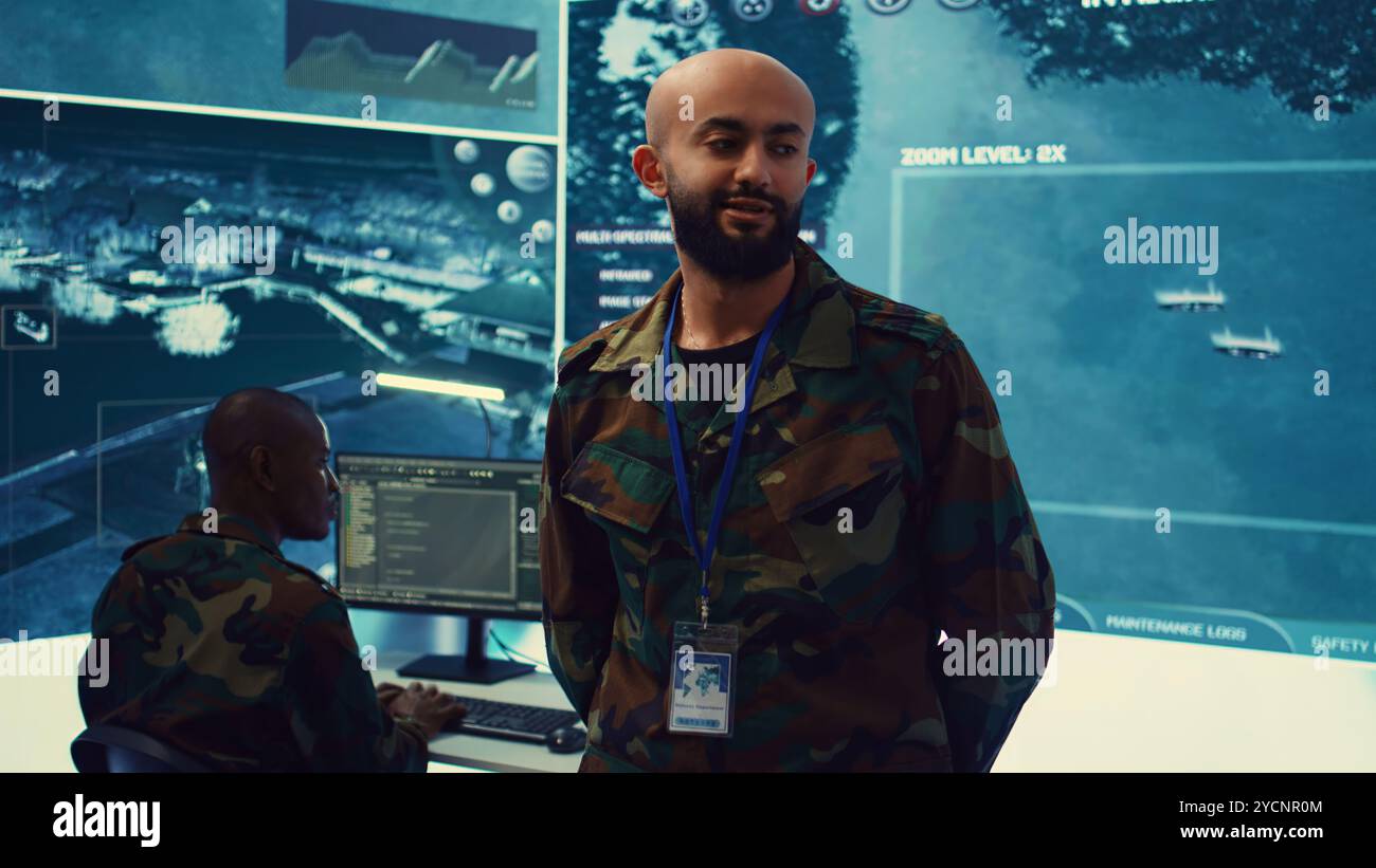 Lieutenant general coordinating his army troops for a complex military operations, ensuring ...