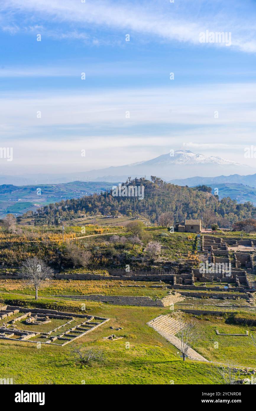 Archaeological area of Morgantina, Aidone, Enna, Sicily, Italy Stock ...