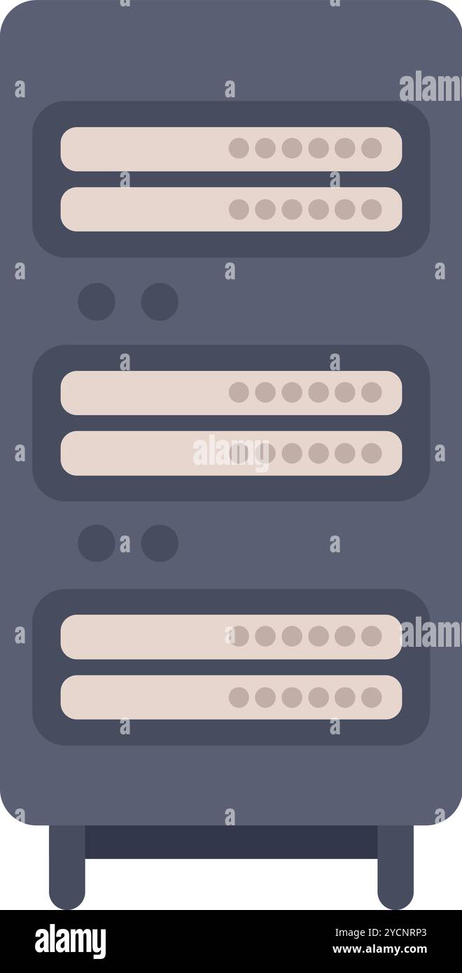 Tall server unit is processing big data with indicator lights blinking Stock Vector Image & Art ...