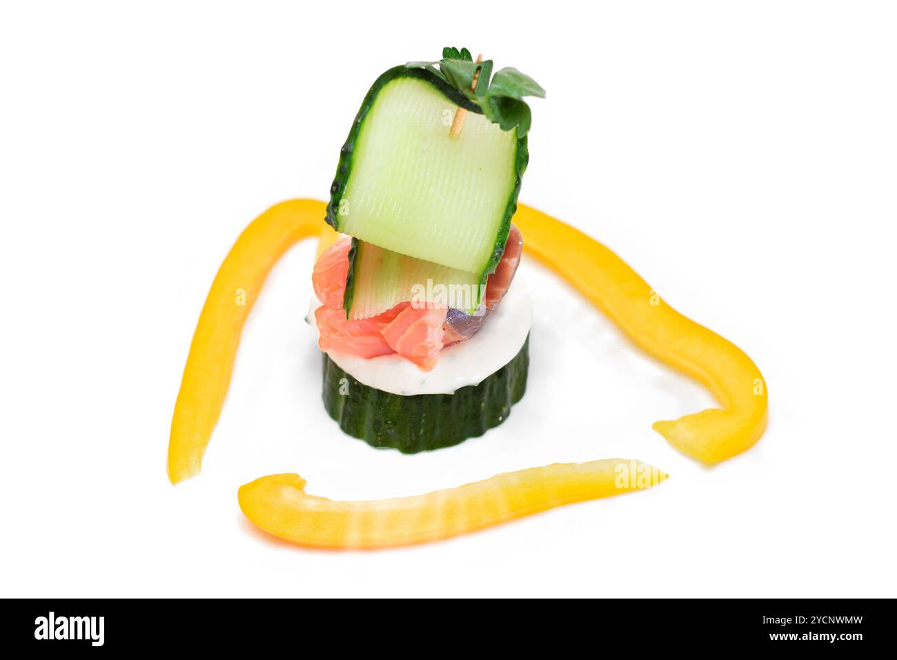 Canapes without Bread with Fresh Salmon, Cucumber and Cream Cheese ...