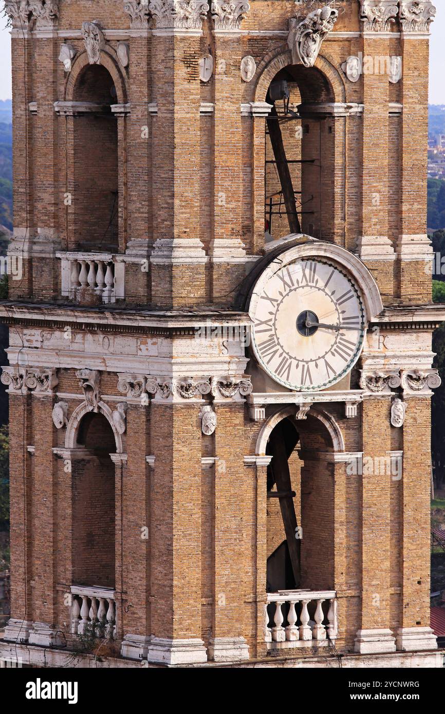 Clock tower Rome Stock Photo - Alamy