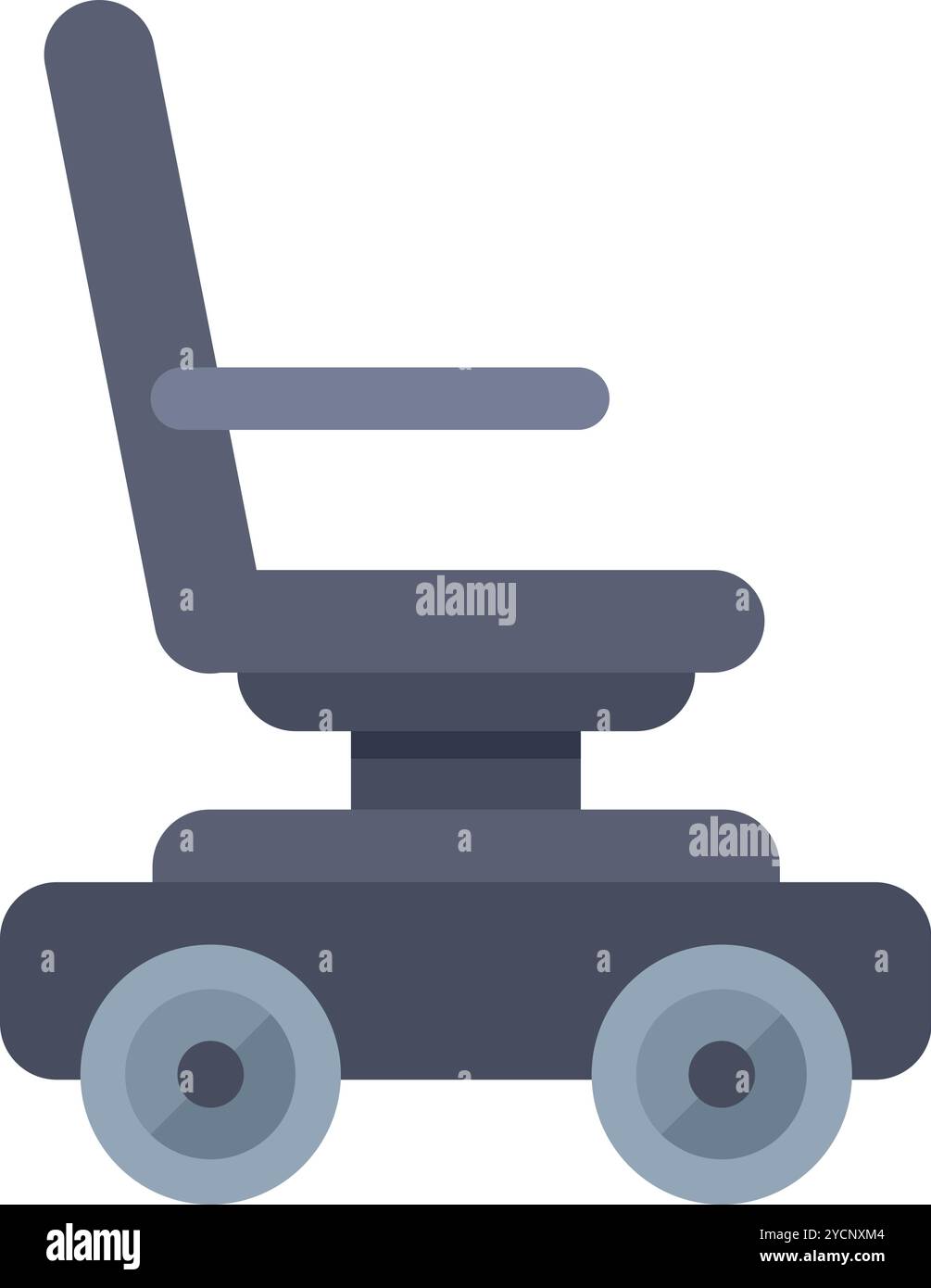 Side view of an electric wheelchair, emphasizing its role in enhancing mobility and independence ...