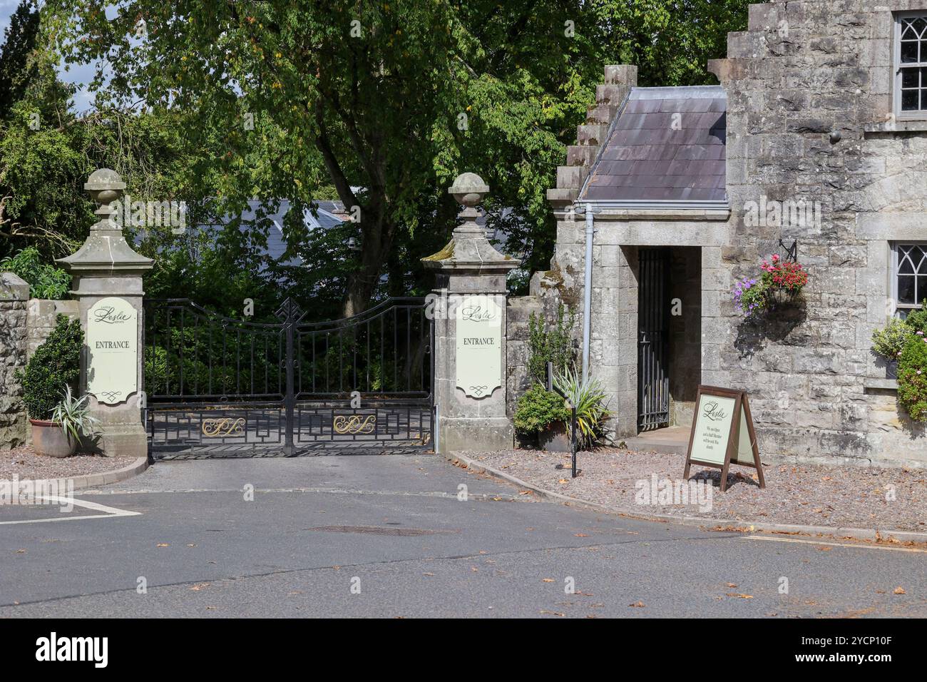 Main entrance gates Castle Leslie Estate Glaslough County Monaghan ...