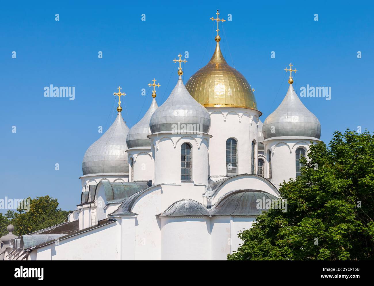 Saint Sophia cathedral in Kremlin of Great Novgorod Russia Stock Photo ...