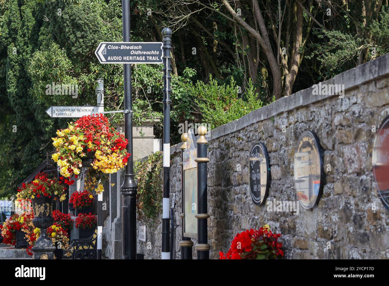 Hanging baskets and information posts signs The Diamond Glaslough ...