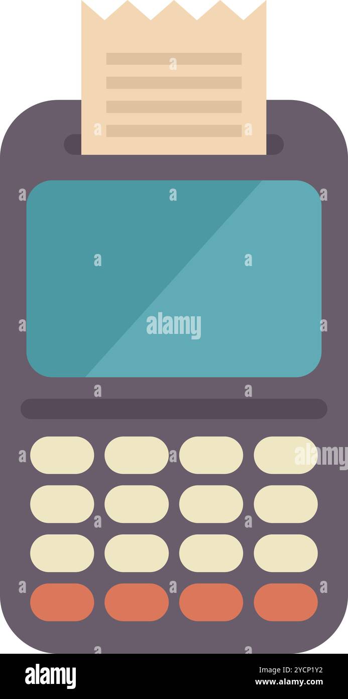 Illustration of a point of sale terminal printing a receipt, on a white background Stock Vector ...