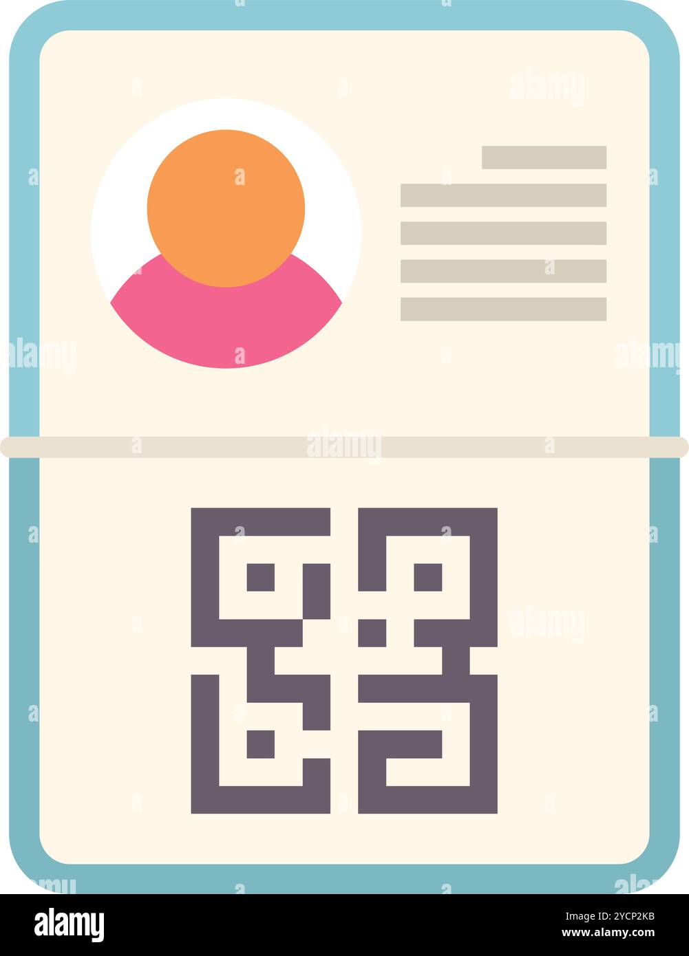 Digital id card with personal data and qr code for scanning and ...