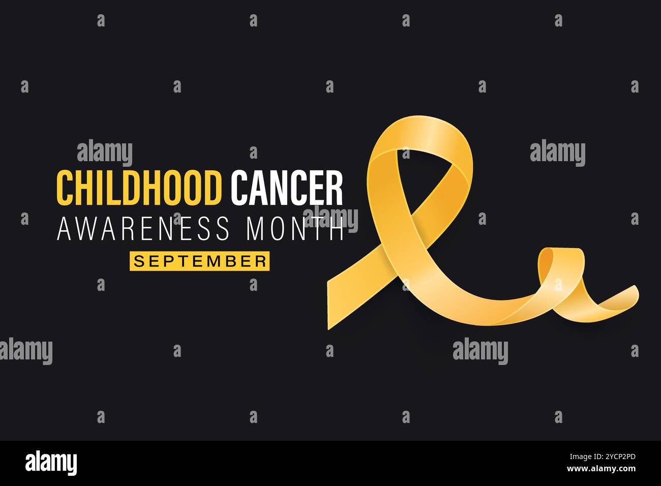 Childhood Cancer Awareness Month Banner, September. Card or Placard with Realistic 3D Vector ...