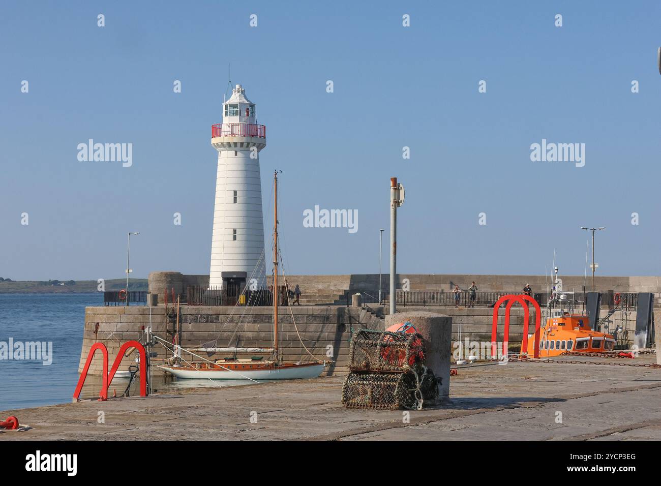 Coastal harbour and quay Irish coast County Down Northern Irleand ...