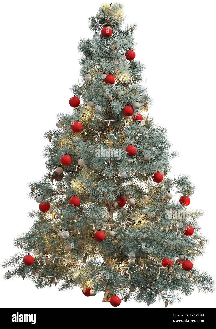 Large Christmas tree with various decorations Stock Photo - Alamy