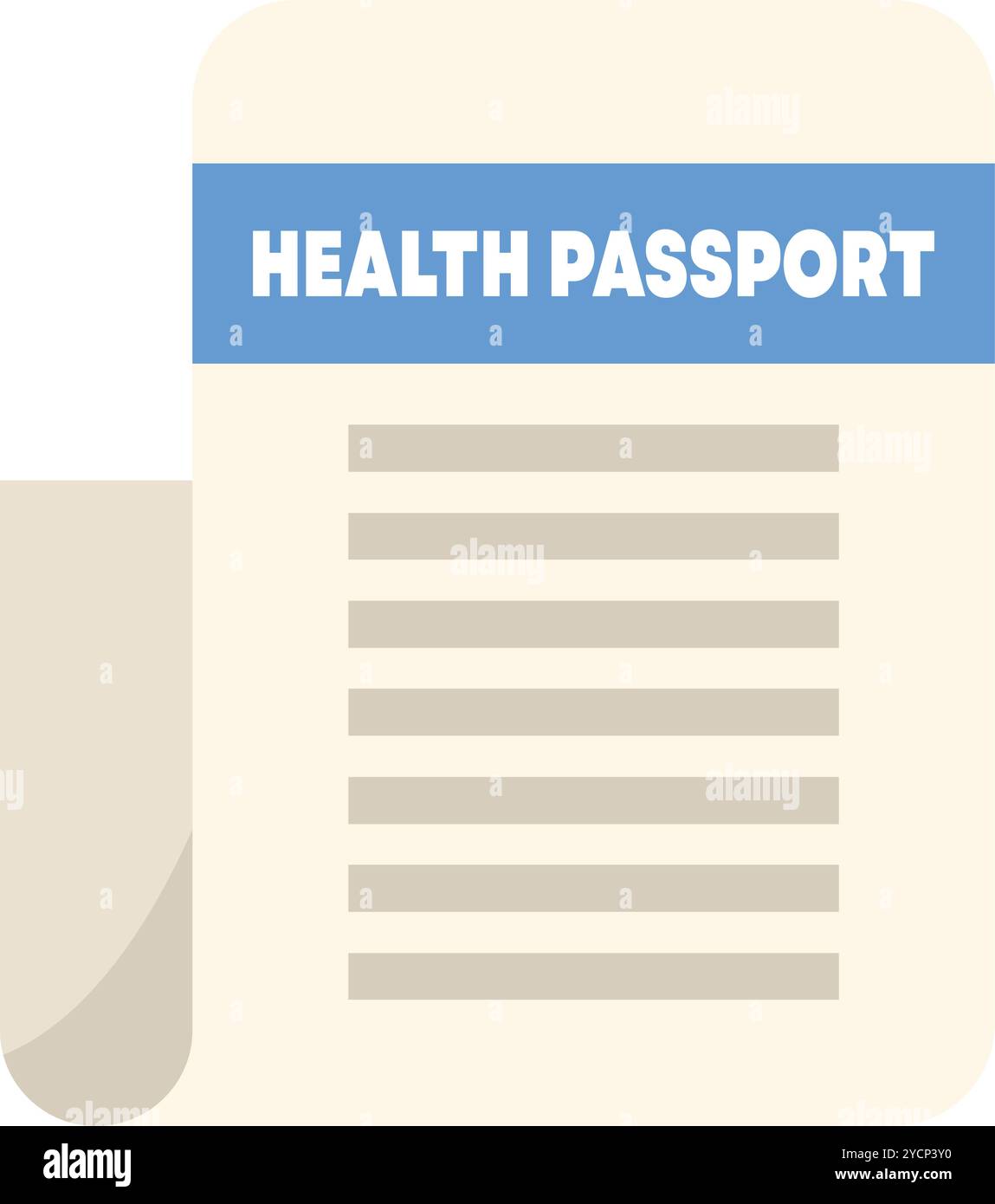 Health passport document confirming vaccination status with blue ribbon ...