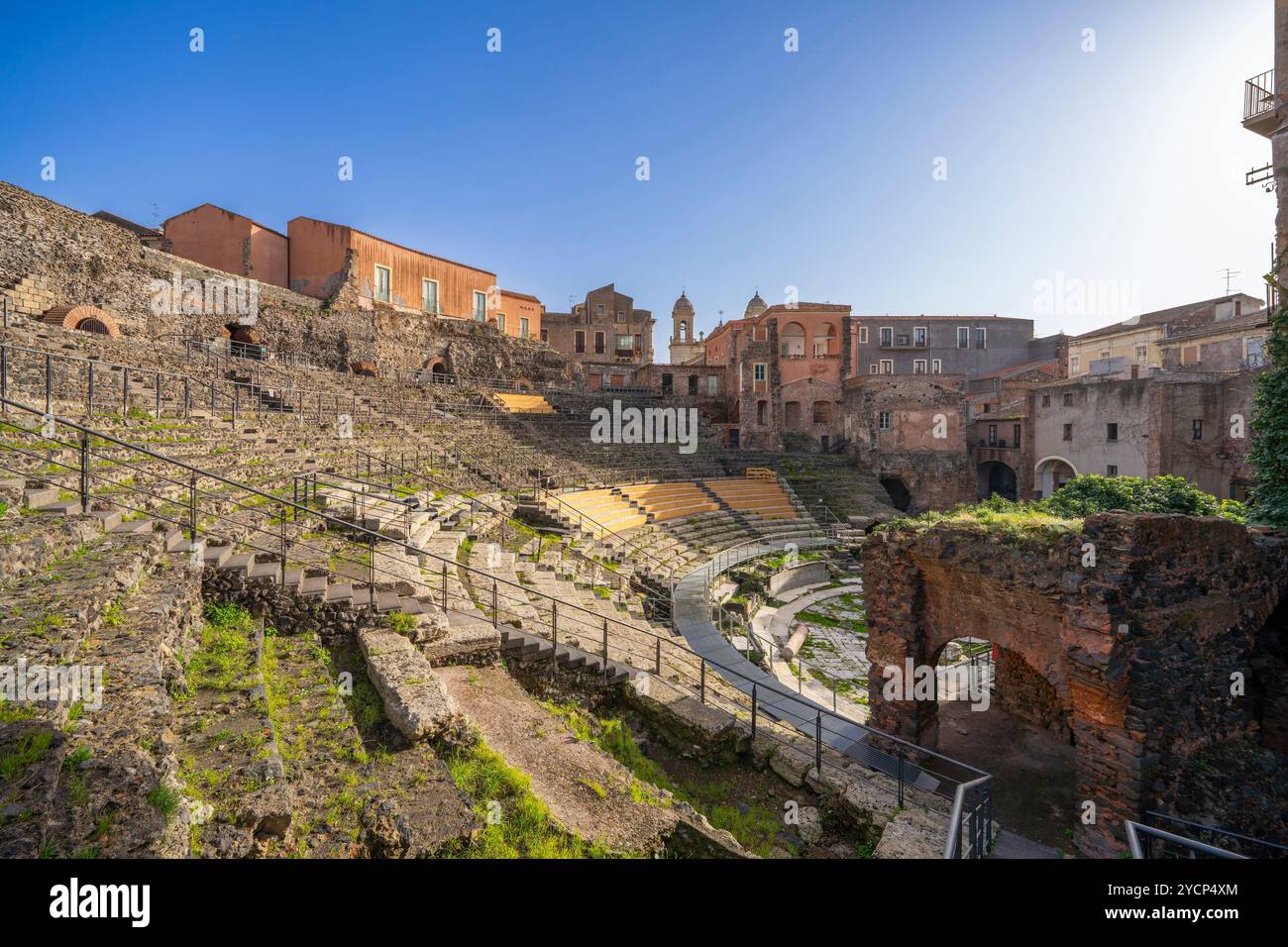 Ancient Greek-Roman Theatre of Catania, Catania, Sicily, Italy Stock ...