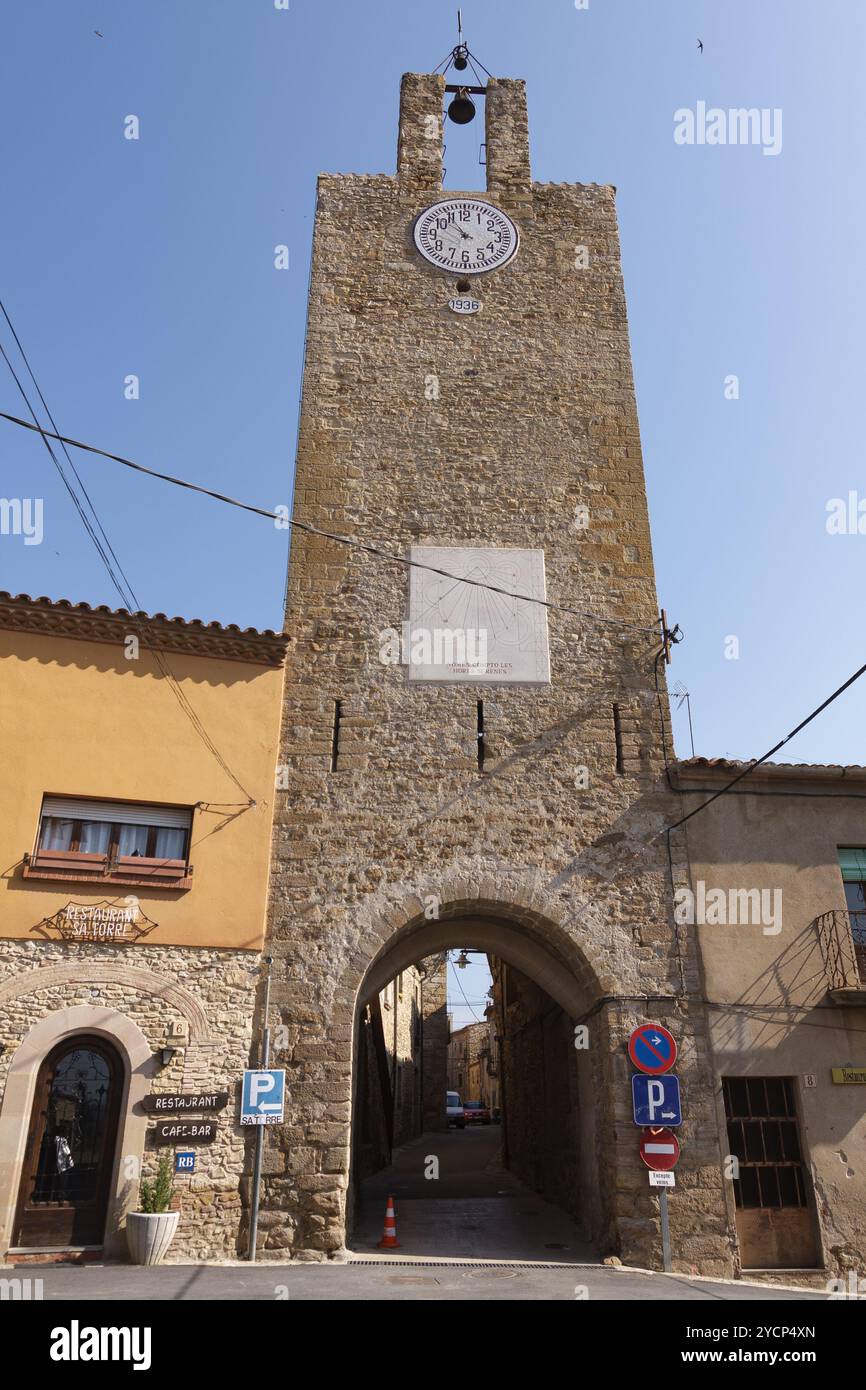 Torre de les Hores. Palau-sator Stock Photo - Alamy