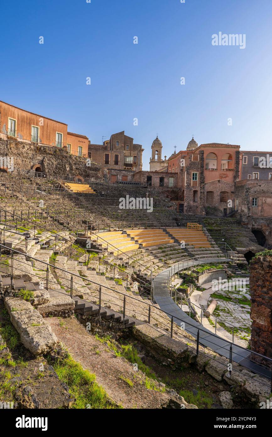 Ancient Greek-Roman Theatre of Catania, Catania, Sicily, Italy Stock ...