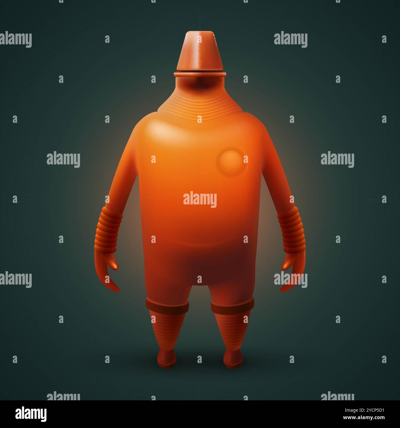 Senior Super Hero Robot Defender of the Universe. Tough Orange Fat Bot ...